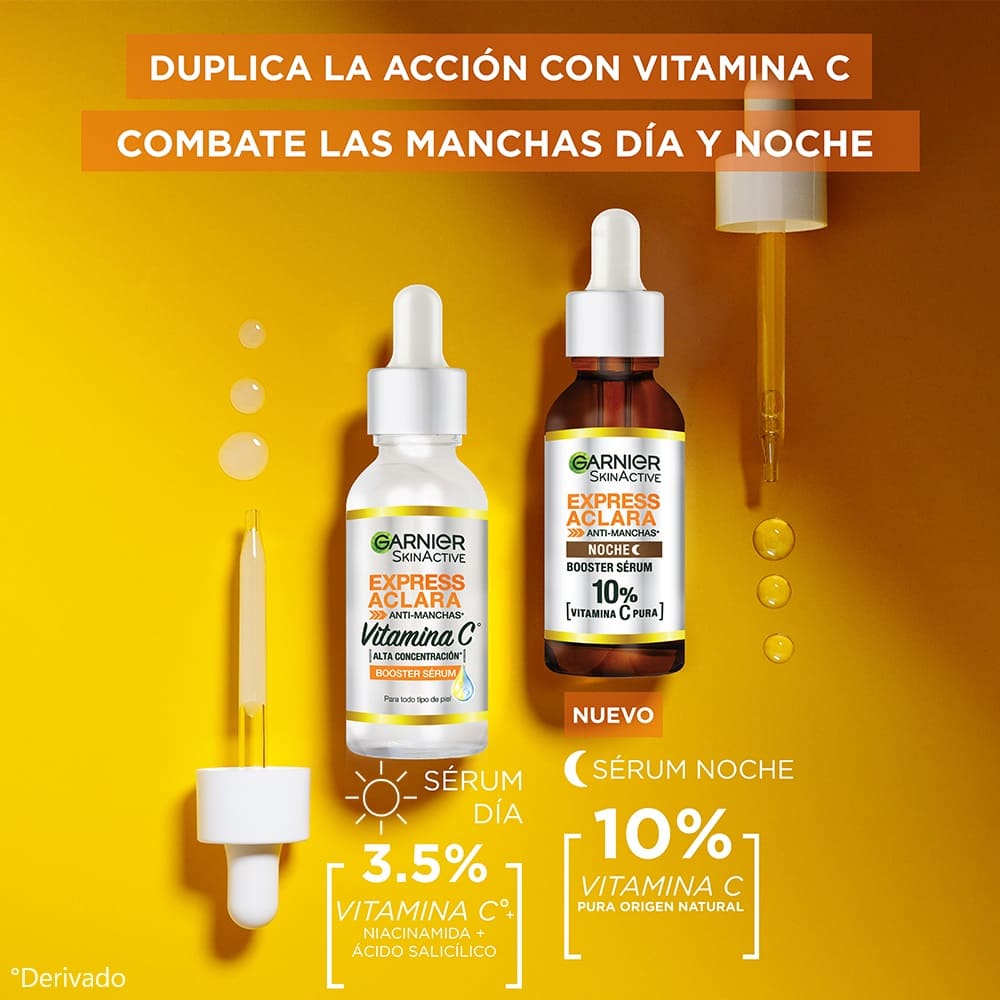 Sérum noche: Express Aclara con vitamina C anti-manchas | Garnier