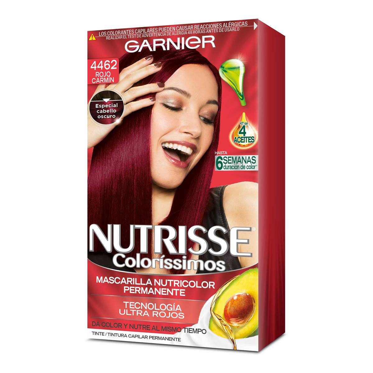 Coloración Nutrisse Colorissimo: Rojo Carmín| Garnier Uruguay